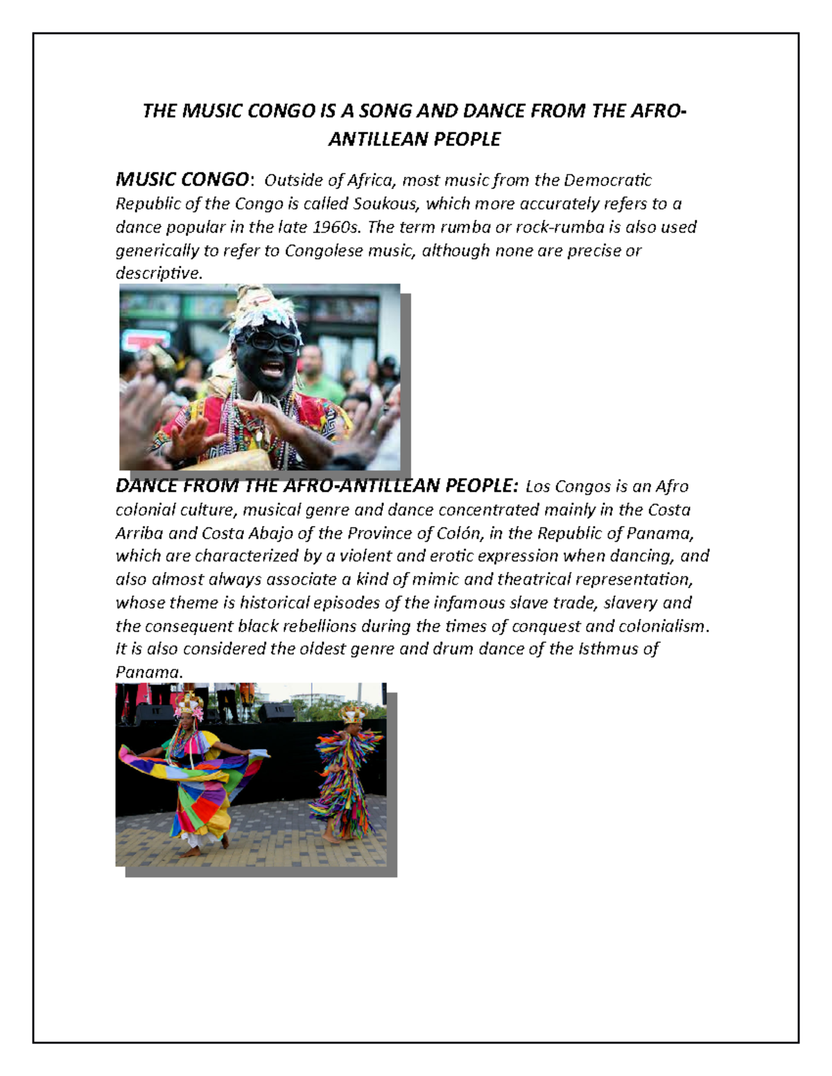 THE Music Congo IS A SONG AND Dance FROM THE AFRO - THE MUSIC CONGO IS ...