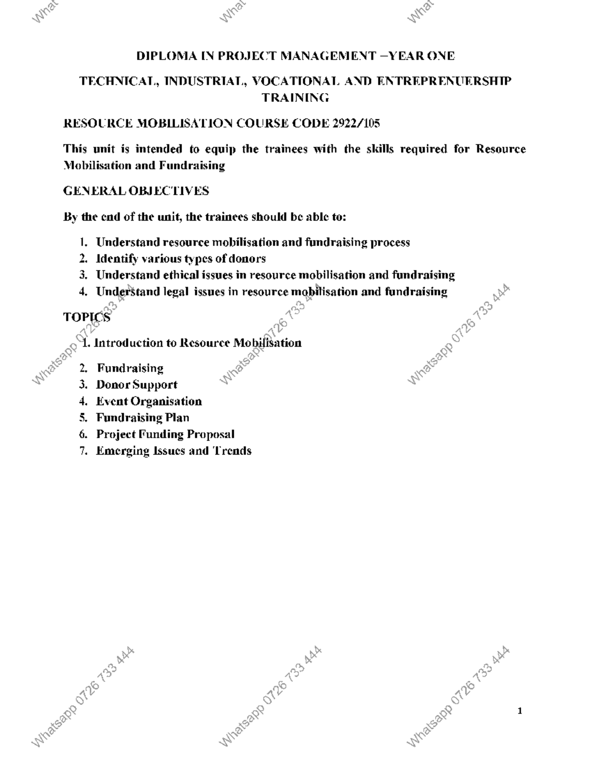 771466 - Notes for resource mobilization. - Human Resources Management ...