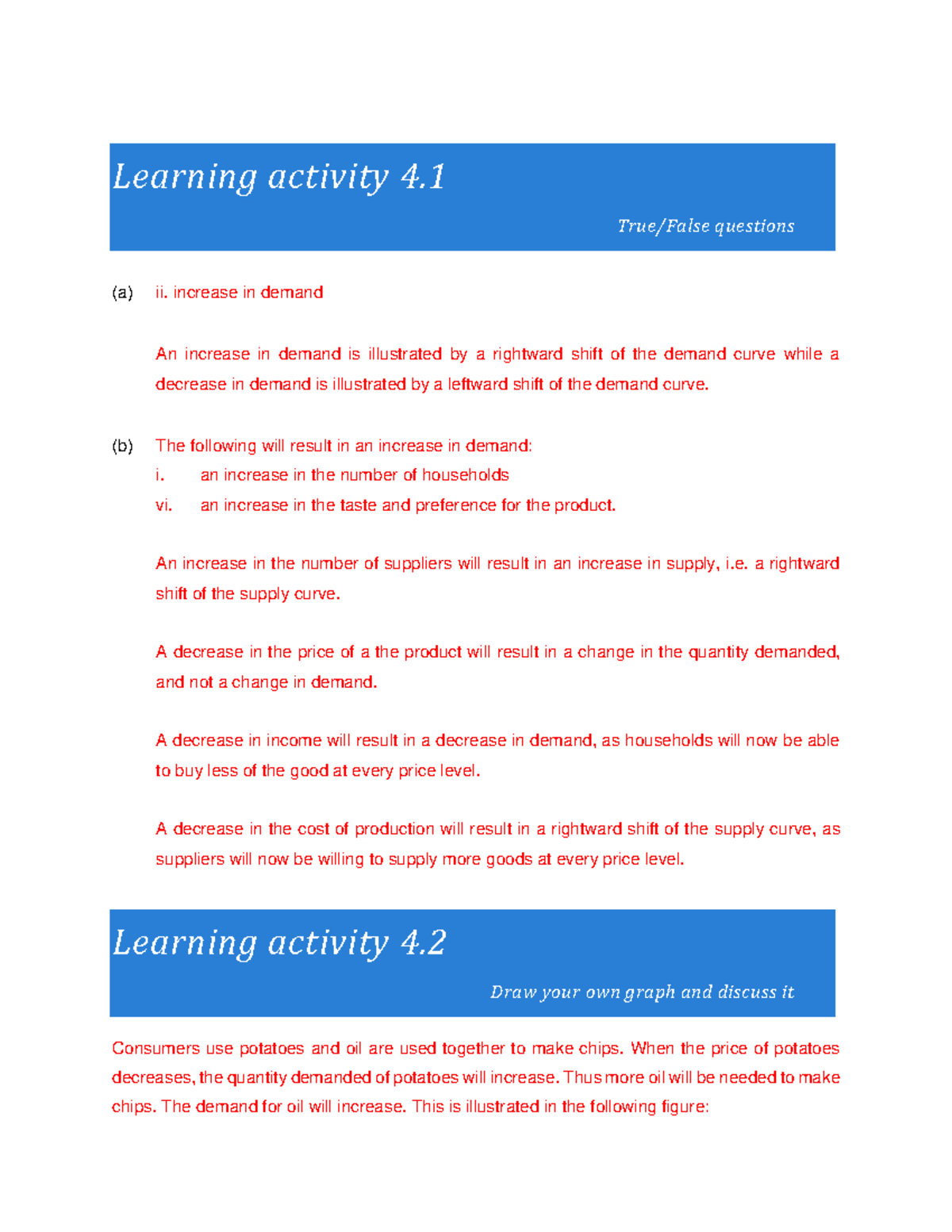 Learning unit 4 activity discussions practical materials and activity ...