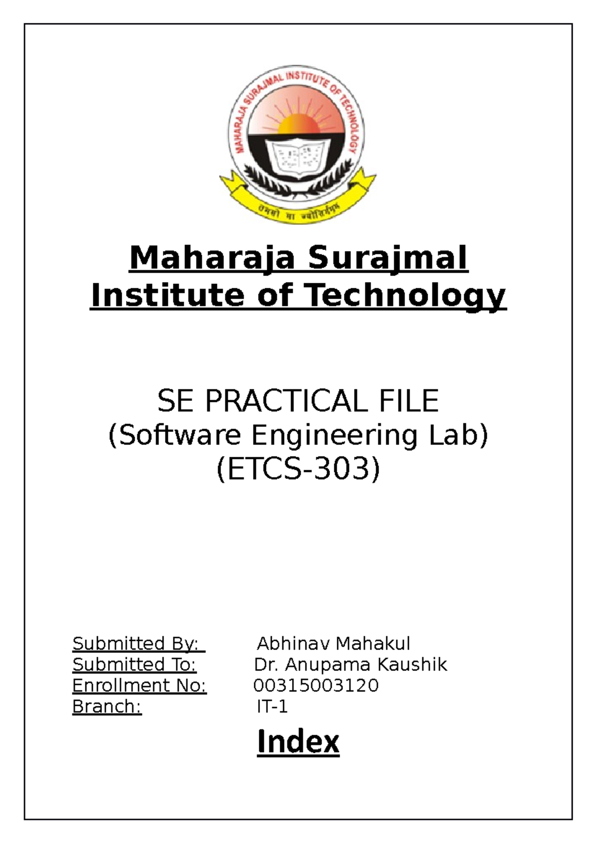 SE Abhinav Mahakul - rewjhthhrhe5jyie6ukt - Maharaja Surajmal Institute ...