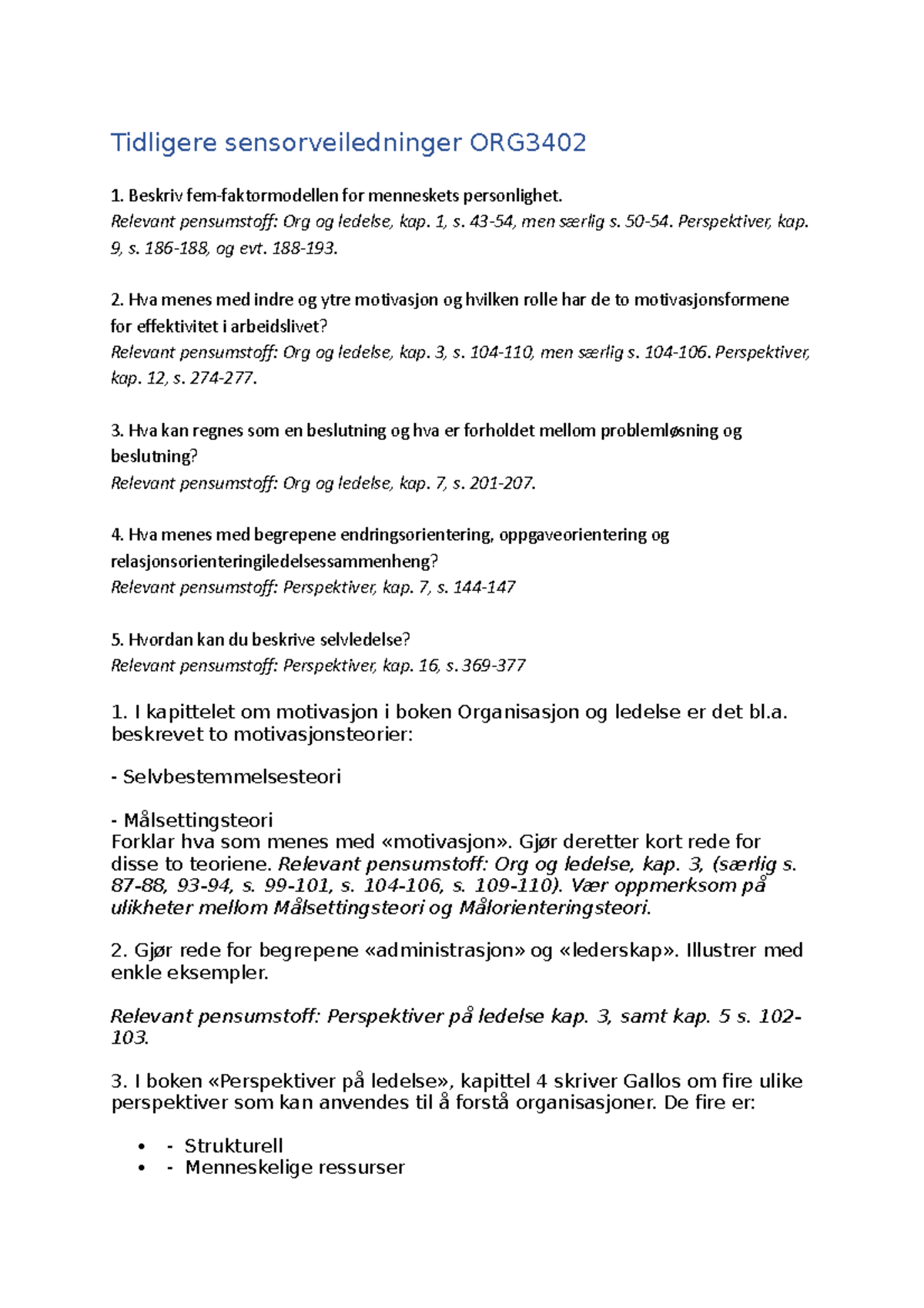 Tidligere-sensorveiledninger-ORG3402 - Tidligere sensorveiledninger ORG Beskriv fem ...