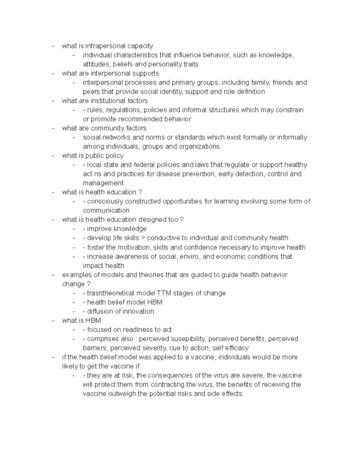 HLTH 208- Chapter 2 - what is intrapersonal capacity individual ...