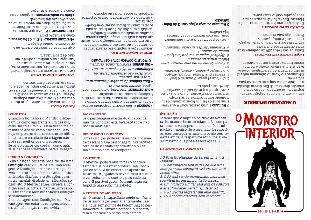 Monstro Interior 1 - Rpg - ROIRETNI ORTSNOM O Um RPG em dupla onde os ...