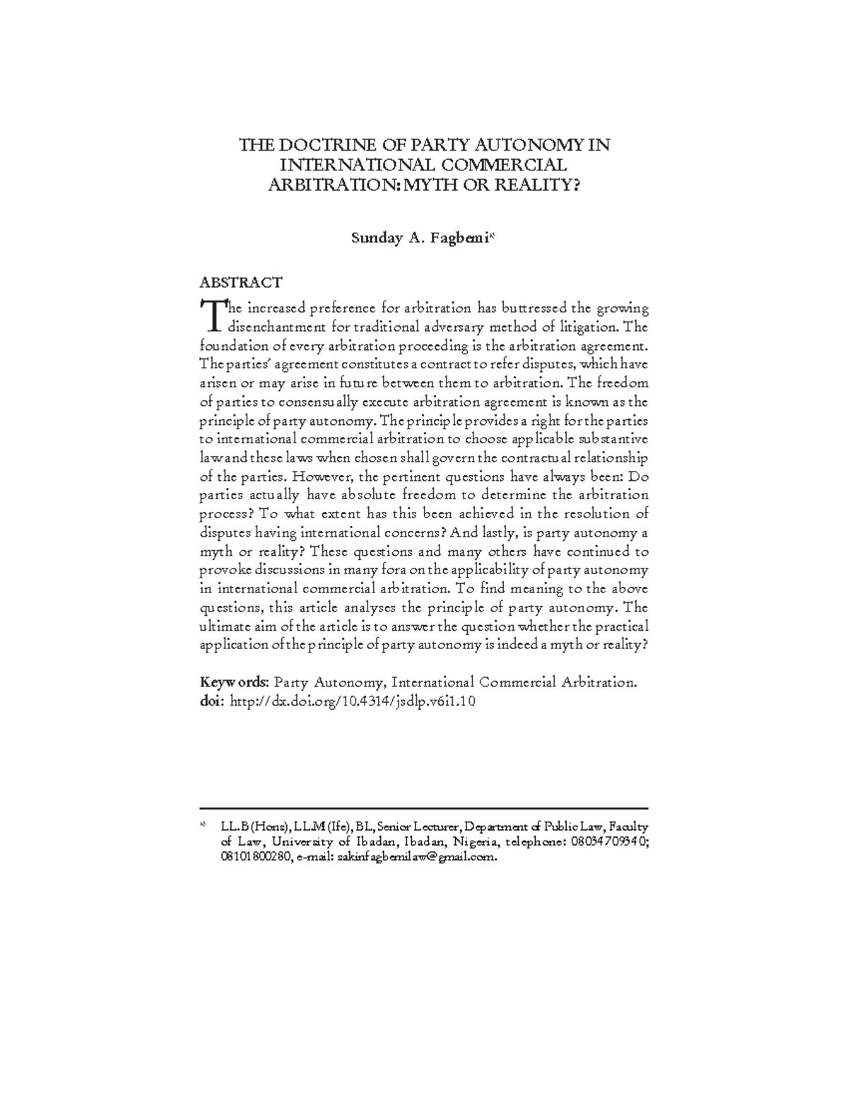 Party autonomy 1 - material - THE DOCTRINE OF PARTY AUTONOMY IN ...