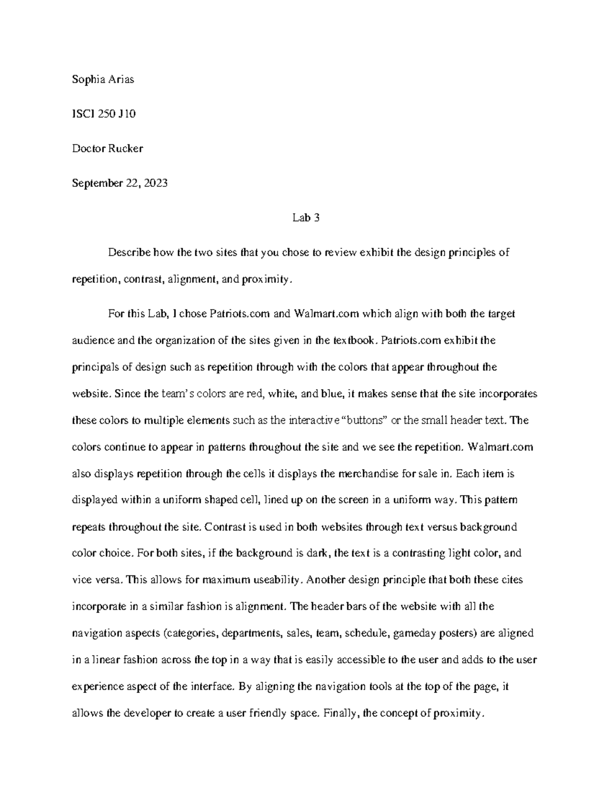 Info Design Lab #3-2 - Lab 3 - Sophia Arias ISCI 250 J Doctor Rucker ...