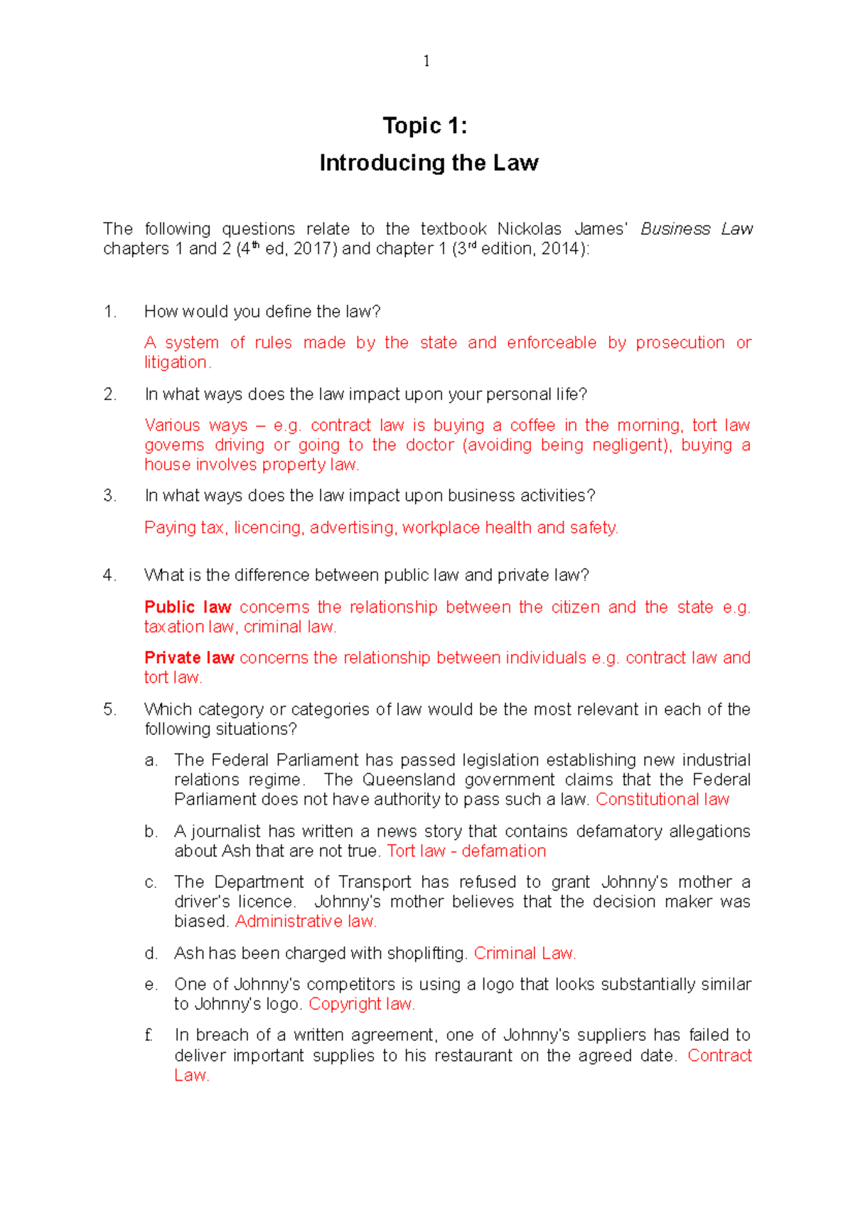 Tutorial.topic.1.solutions(Introducing the Law) - 1 Topic 1 ...