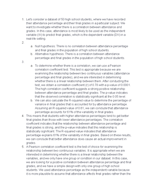 Cover letter 8 - basic stats pearson work - Let's assume that we have a ...