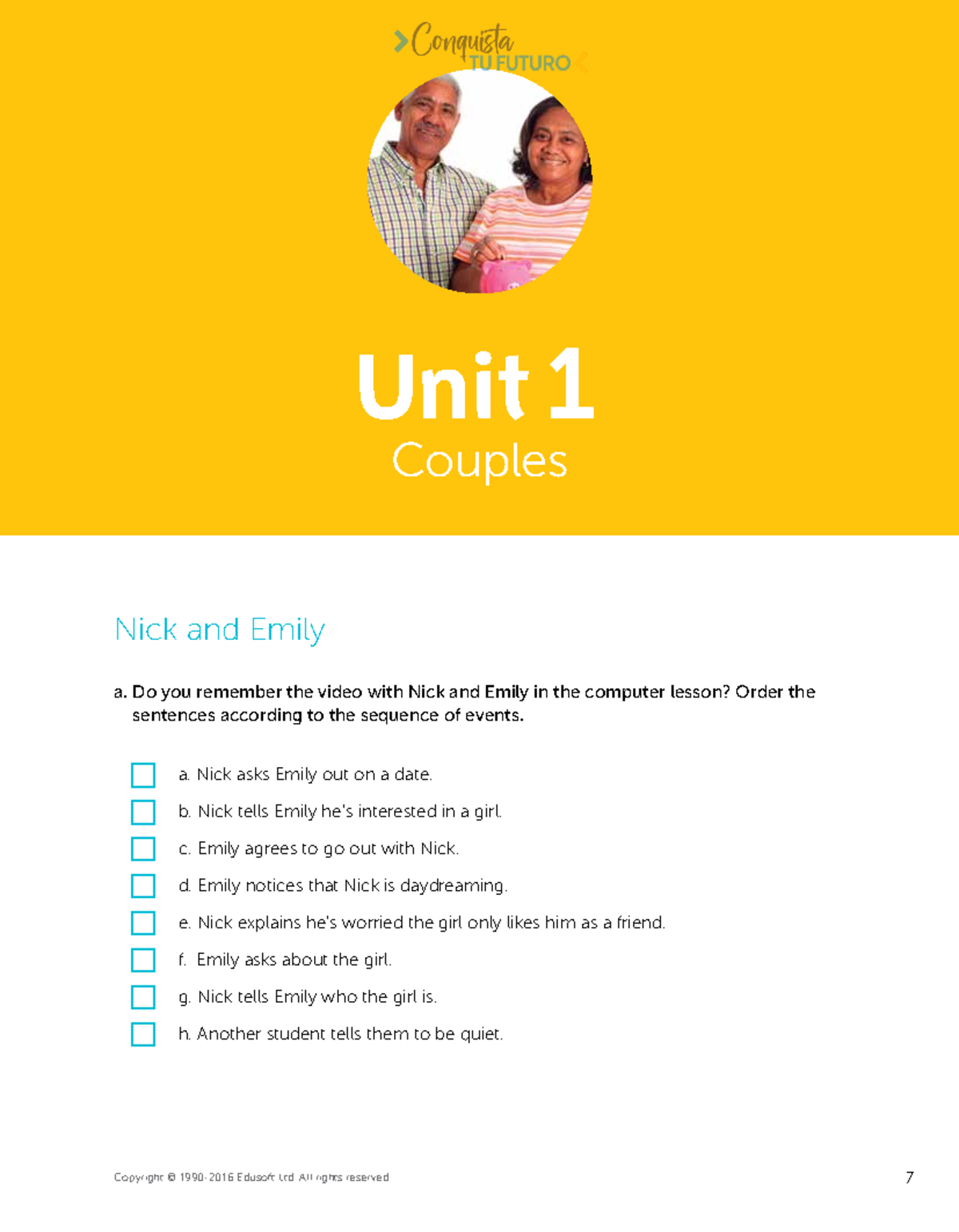 Intermediate 3 Workbook Unit 1 - a. Do you remember the video with Nick ...