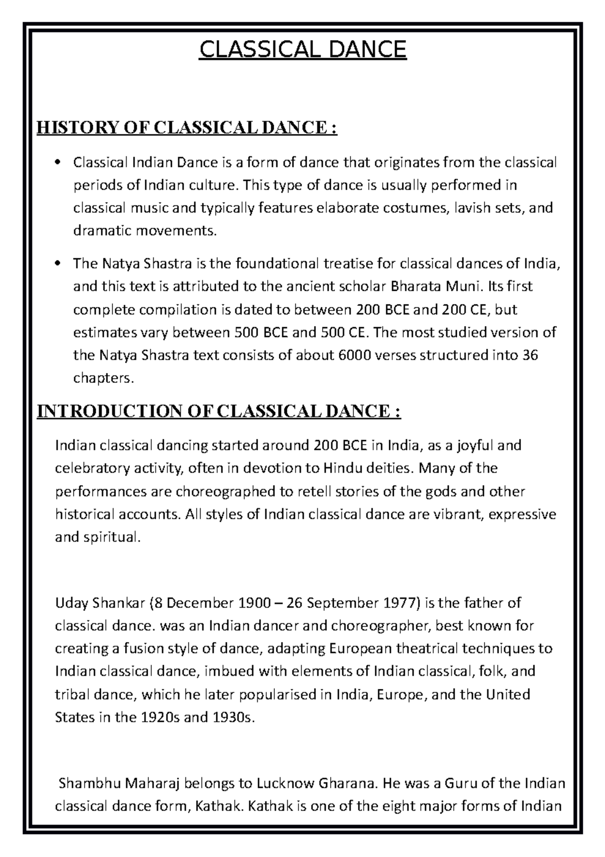 Classical Dance - CLASSICAL DANCE HISTORY OF CLASSICAL DANCE ...