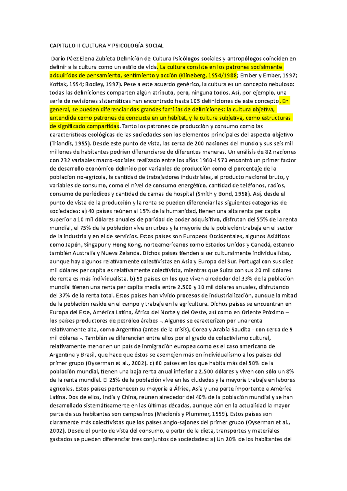 Capitulo II Cultura Y Psicología Social - CAPITULO II CULTURA Y PSICOLOGÍA SOCIAL Darío Páez ...
