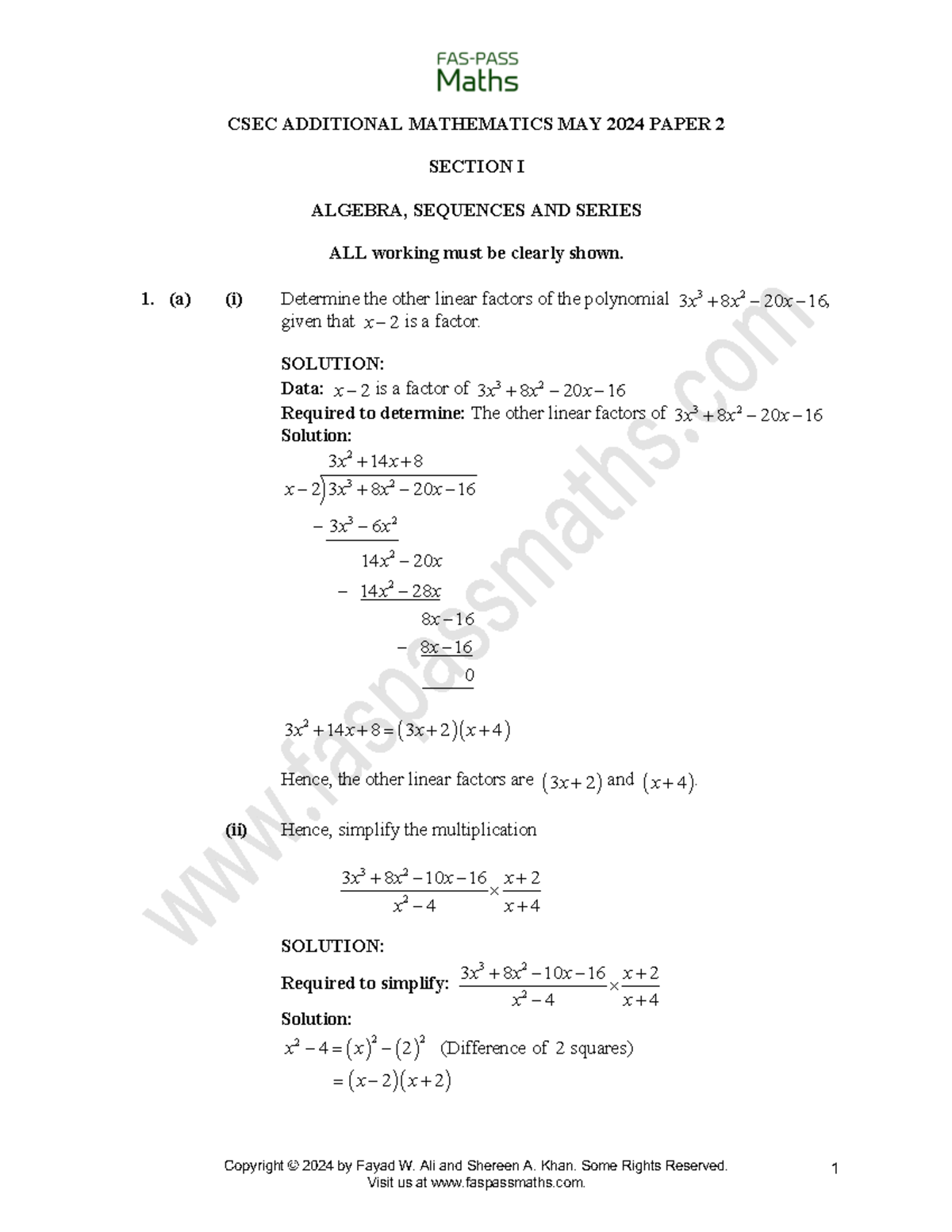 Add Maths 2024 - 2024 May/June Additional Mathematics - Copyright © 202 ...