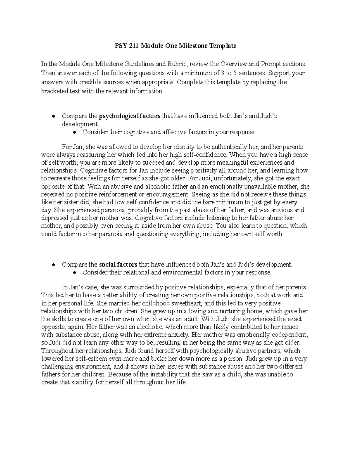 PSY-211 Module one Milestone completed - PSY 211 Module One Milestone ...