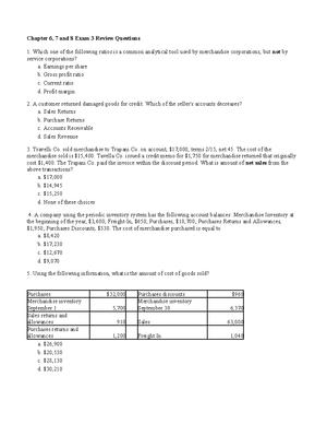 Exam 3 Financial Statements Practice - ACC 221 Financial Statements ...
