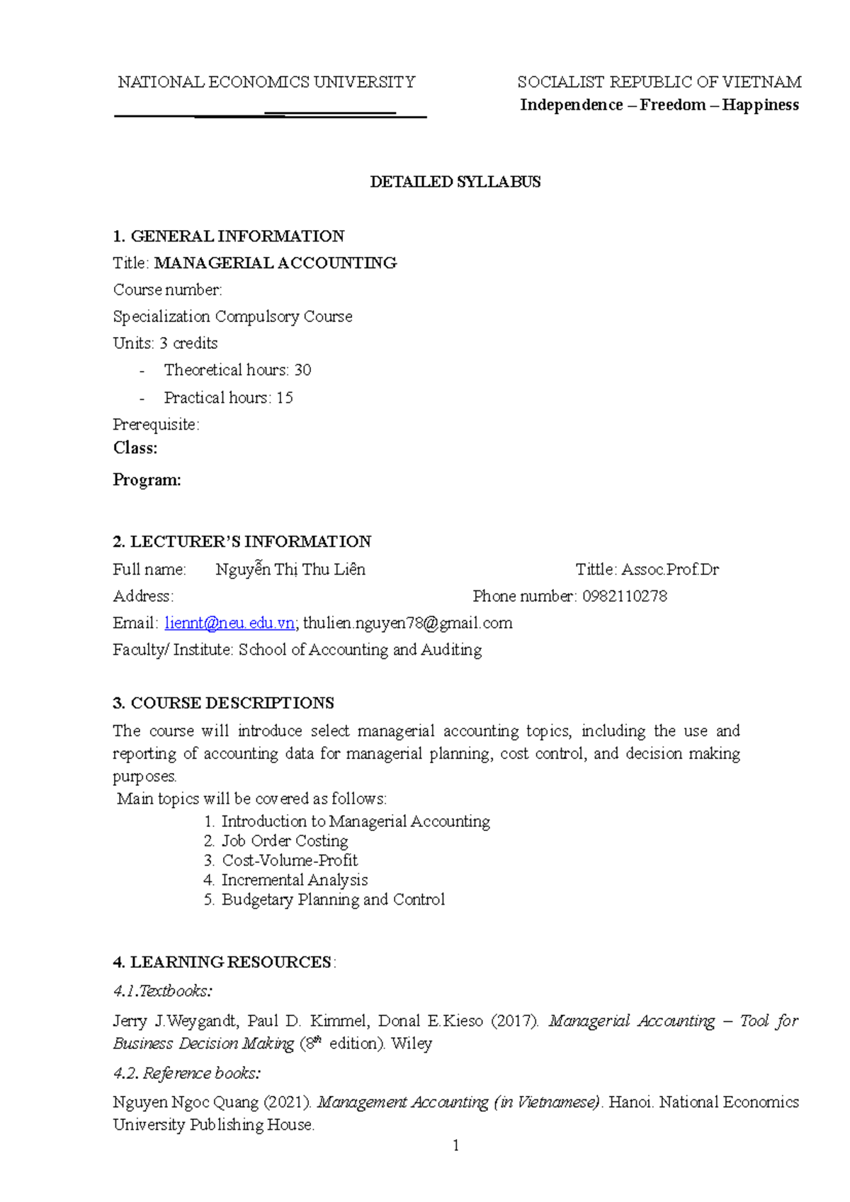 MA Syllabus for LSIC - đề cương tổng quan chương trình học về môn OB ...