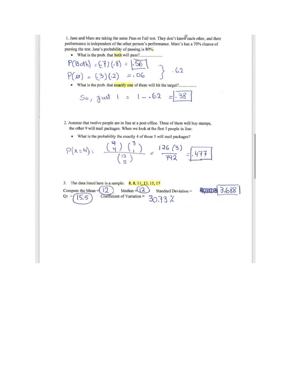 Practice Final. 3 MAs 201 - MAS 201 - Studocu