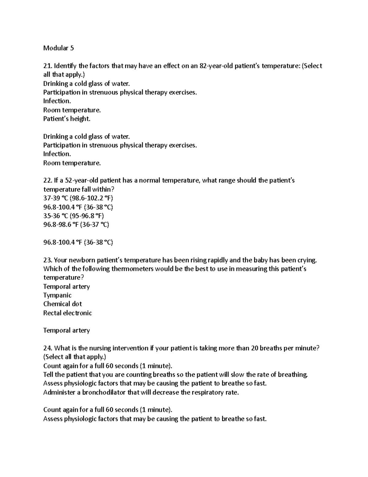 Modular 5 - Question and Answers - Modular 5 Identify the factors that ...