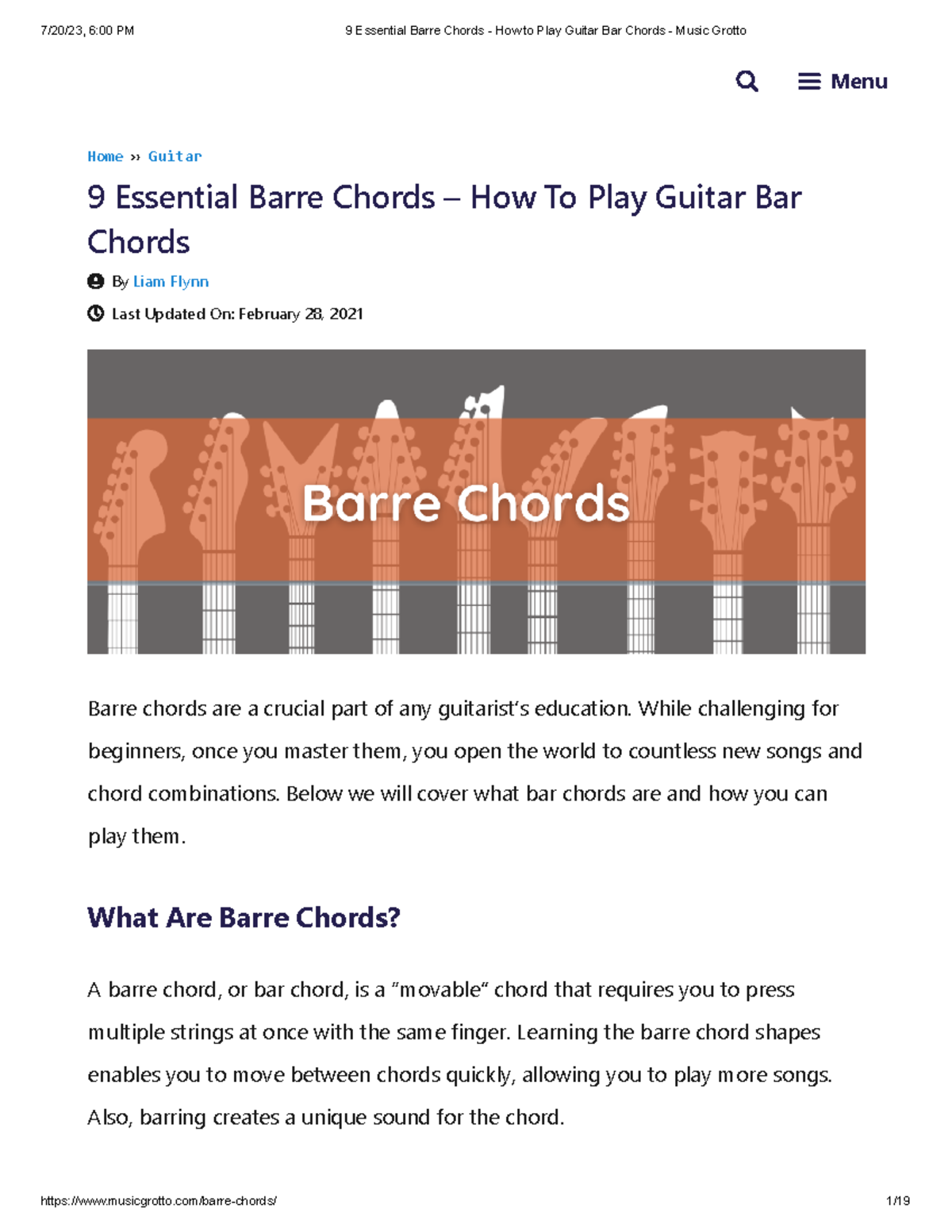 9 Essential Barre Chords - While challenging for beginners, once you ...