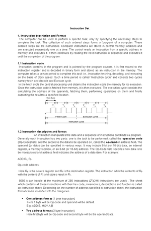 Group Instruction - 2 Arithmetic group Instructions The 8085 microprocessor performs various ...