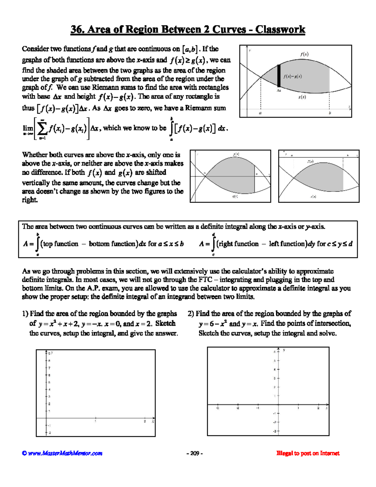 36 Area Between Curves - Studocu