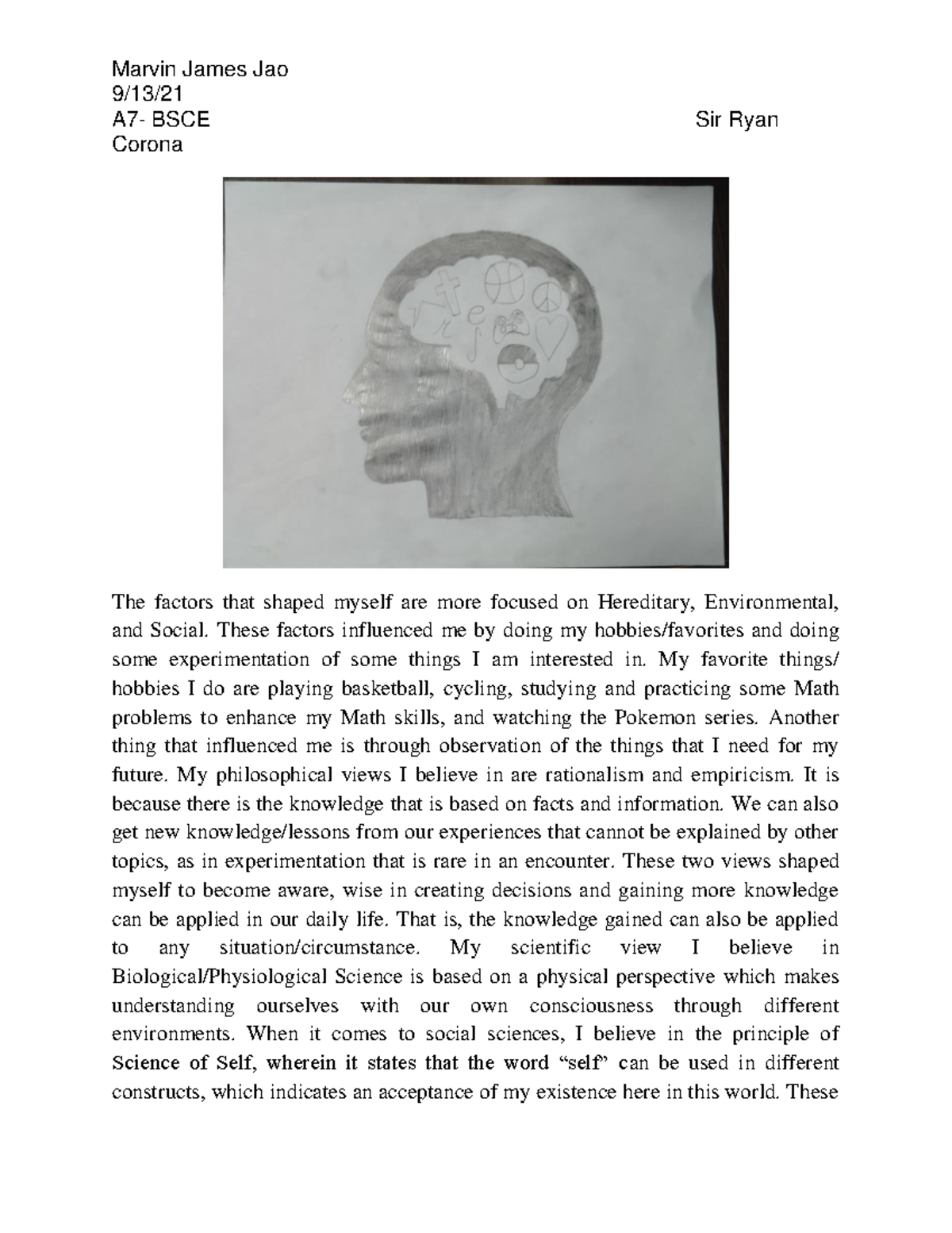 MARVIN JAMES JAO Module 1 Paper - Marvin James Jao 9/13/ A7- BSCE Sir ...