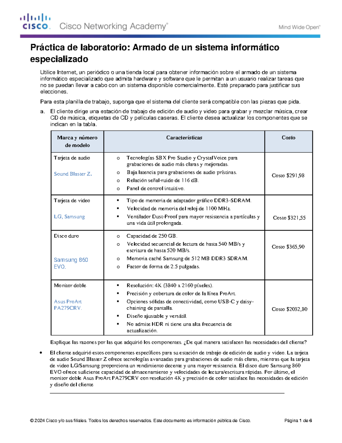 Practica 4 alexander infante Armado de un sistema informático especializado - Práctica de - Studocu