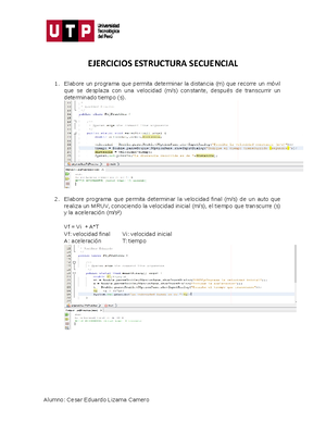 S03.s1 - Ejercicios (Lizama) - Ejercicios Alumno: Cesar Eduardo Lizama ...