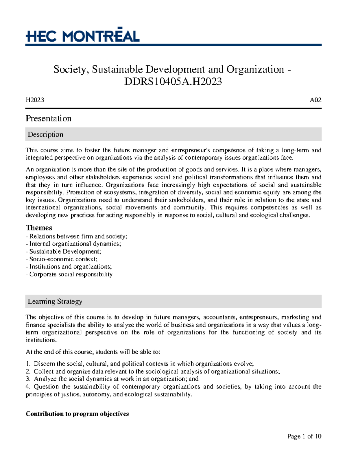 Syllabus DDRS10405 A - H2023 A 1. 2. 3. 4. Society, Sustainable ...