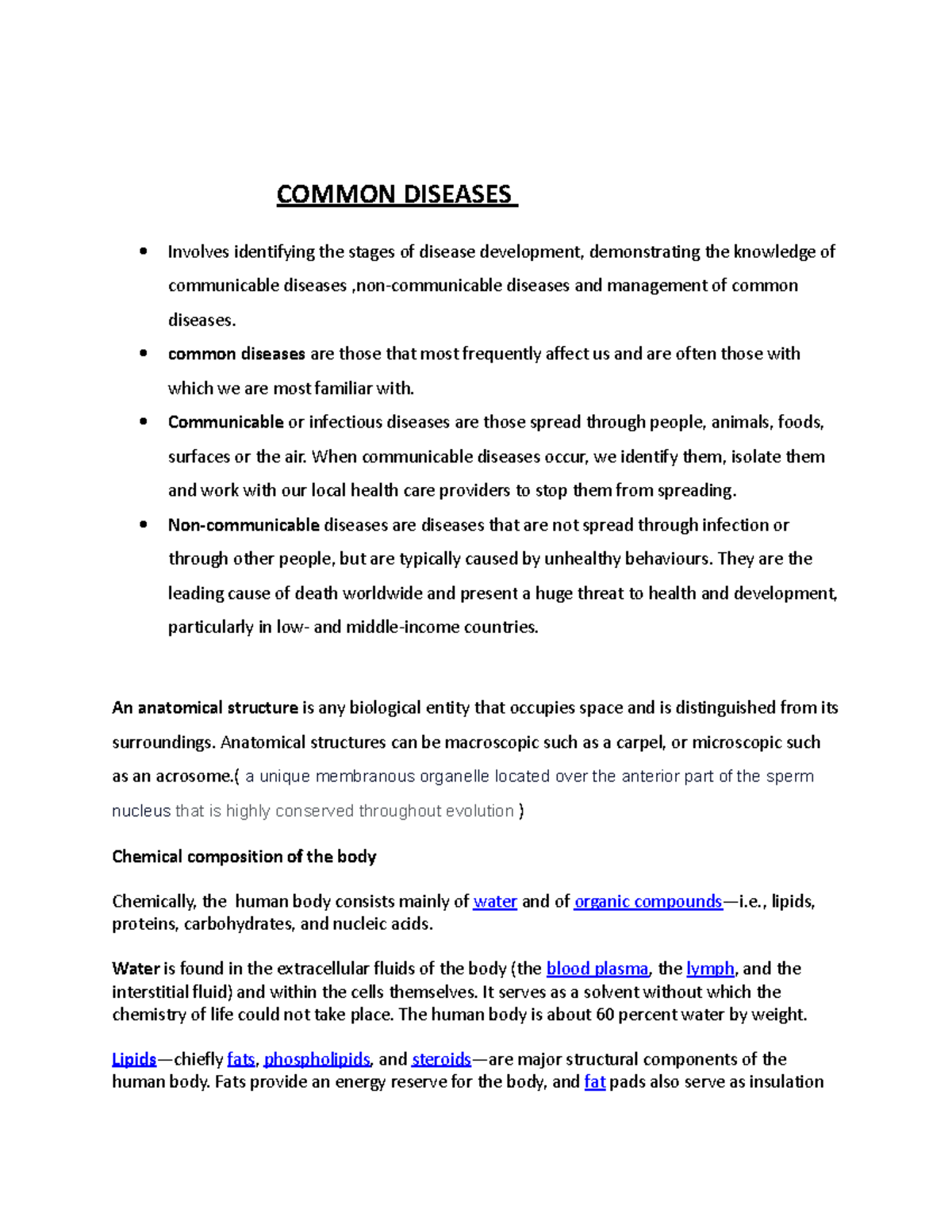 Common Diseases - COMMON DISEASES Involves identifying the stages of ...