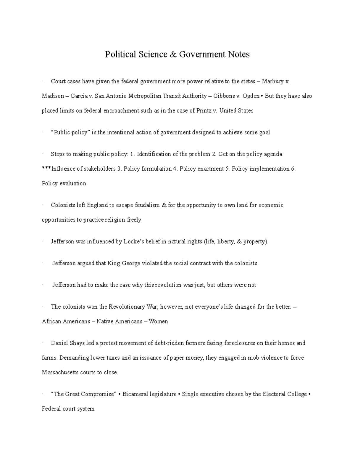 POLS 3 - Lecture note - Political Science & Government Notes · Court ...