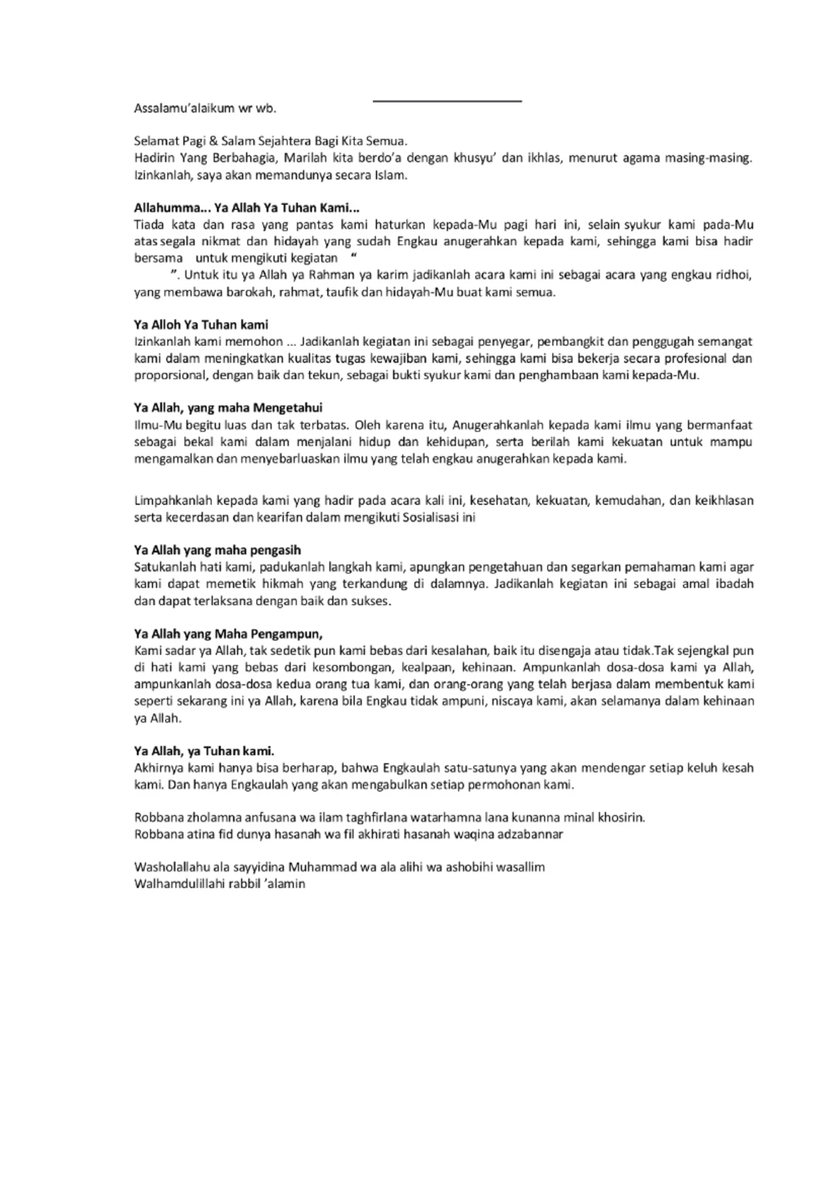 DOA - Doa - Agama Islam - Studocu