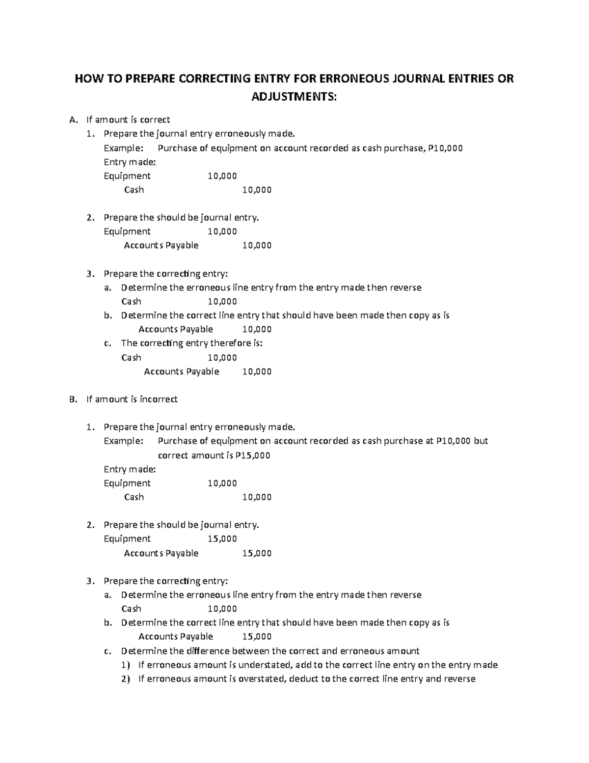 Guide on Adjusting Closing Reversing Correcting Entries - HOW TO ...