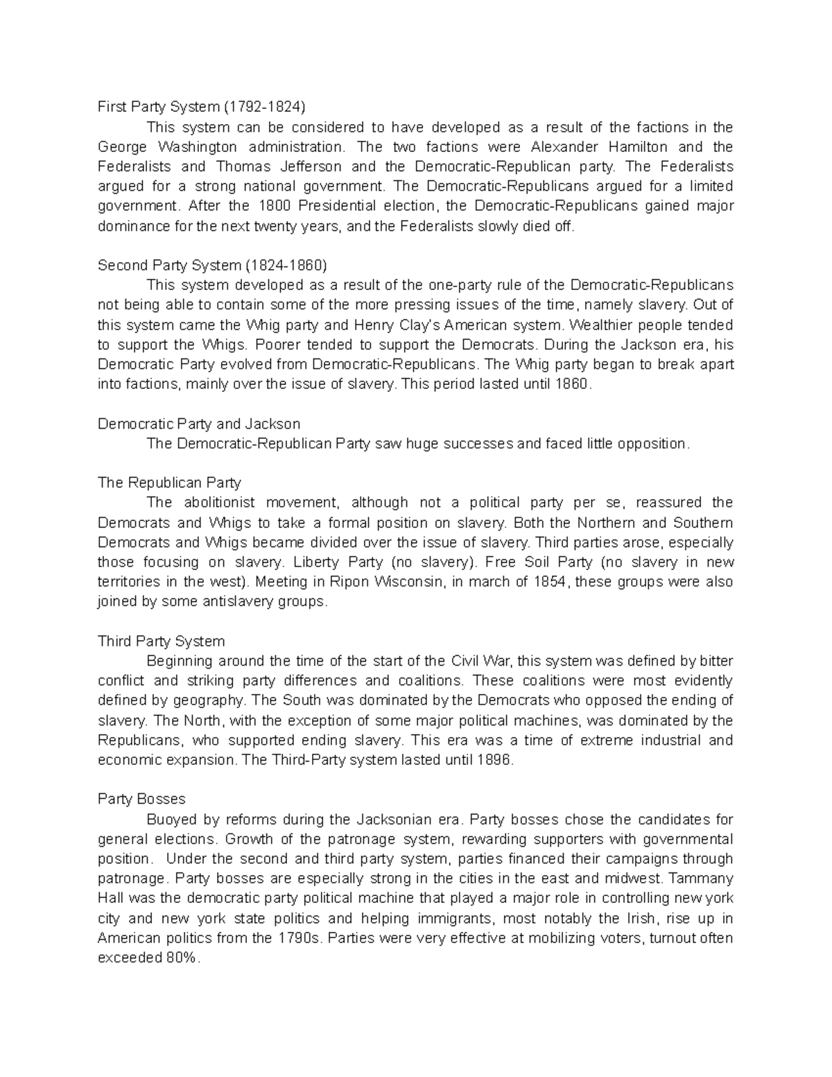 PLS 100 Notes copy 2 - Intro to American Government - First Party ...