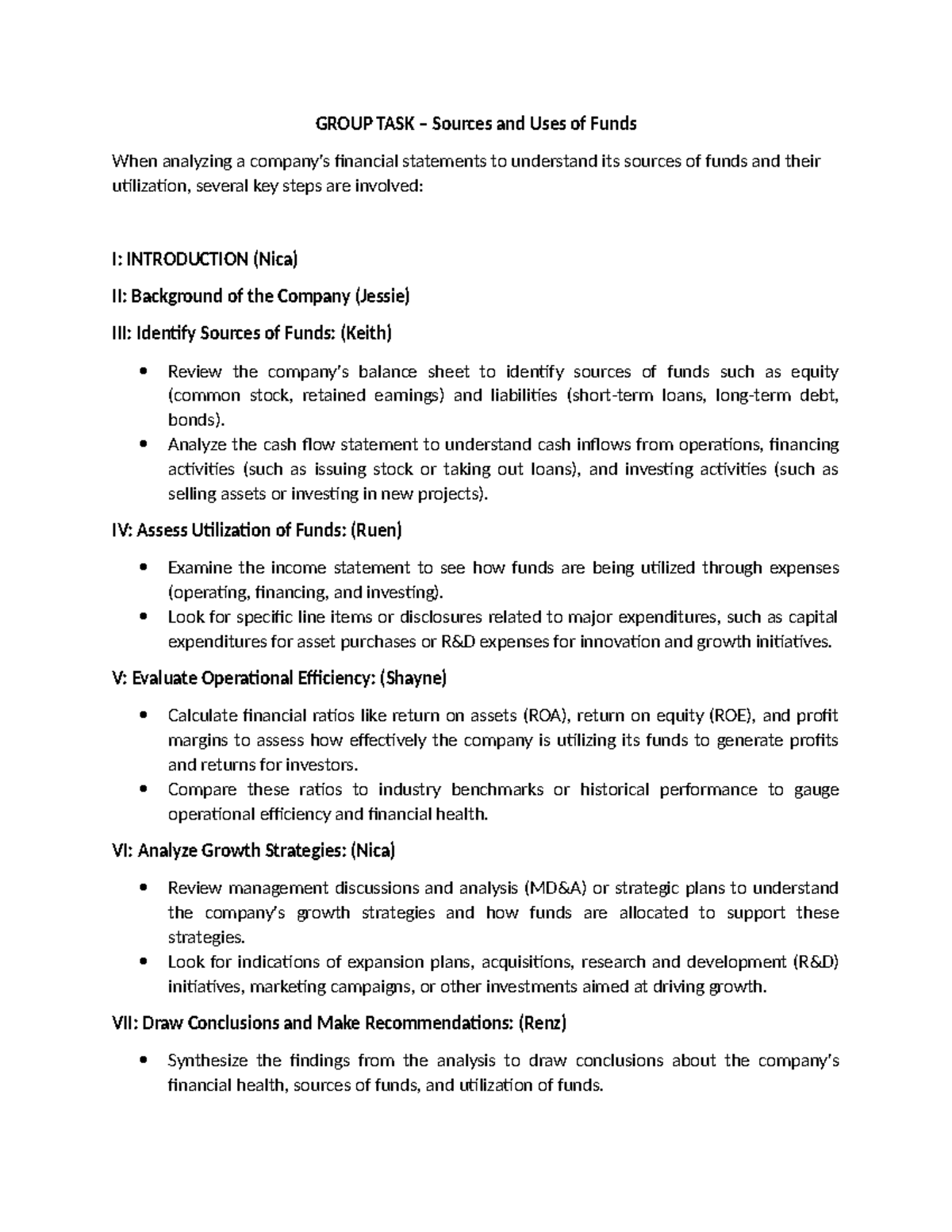 Finals Group-TASK Sources-AND-USES-OF- Funds-1 - GROUP TASK – Sources ...