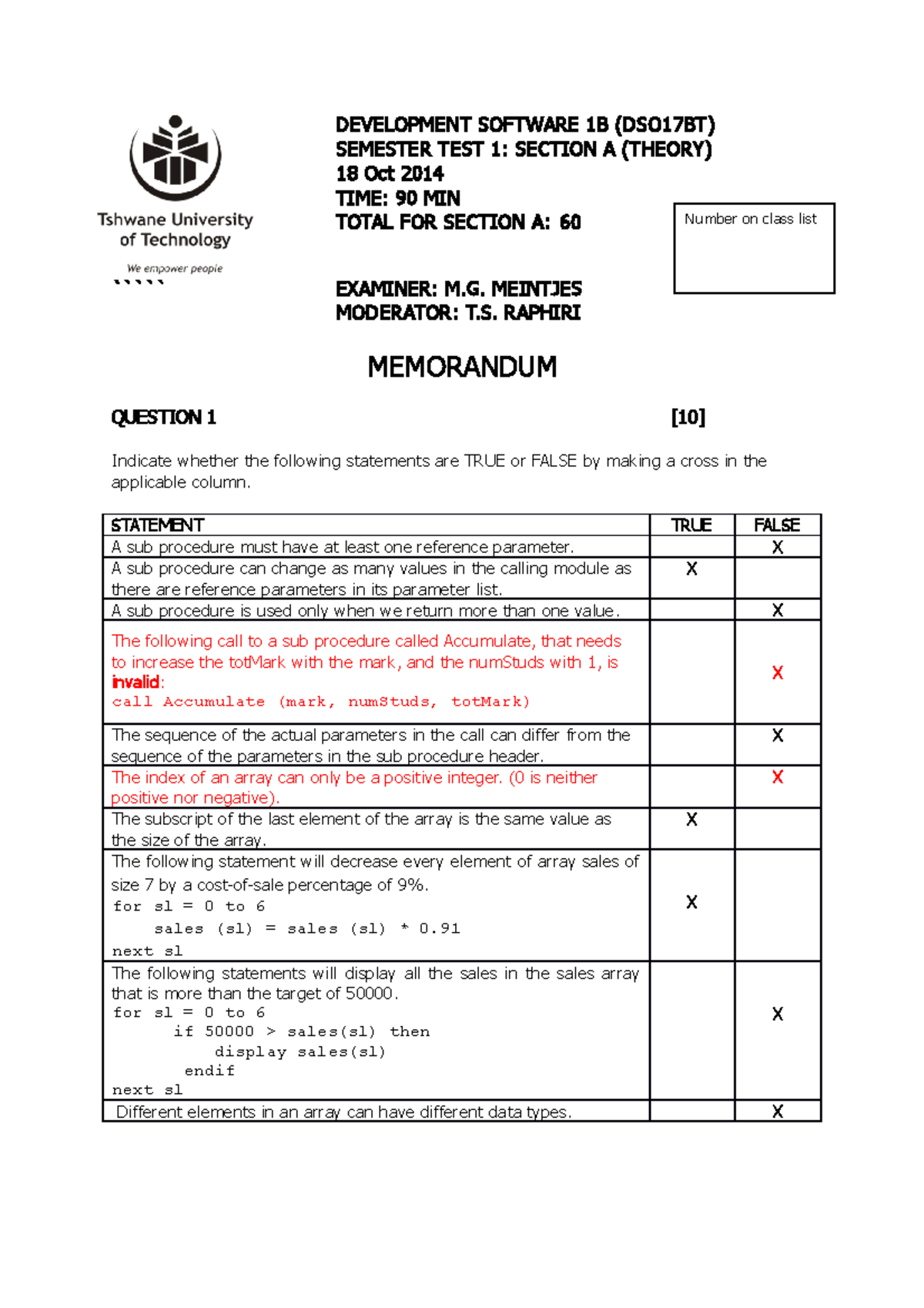 DSO17BT st2 memo - programming - DEVELOPMENT SOFTWARE 1 B (DSO17BT ...
