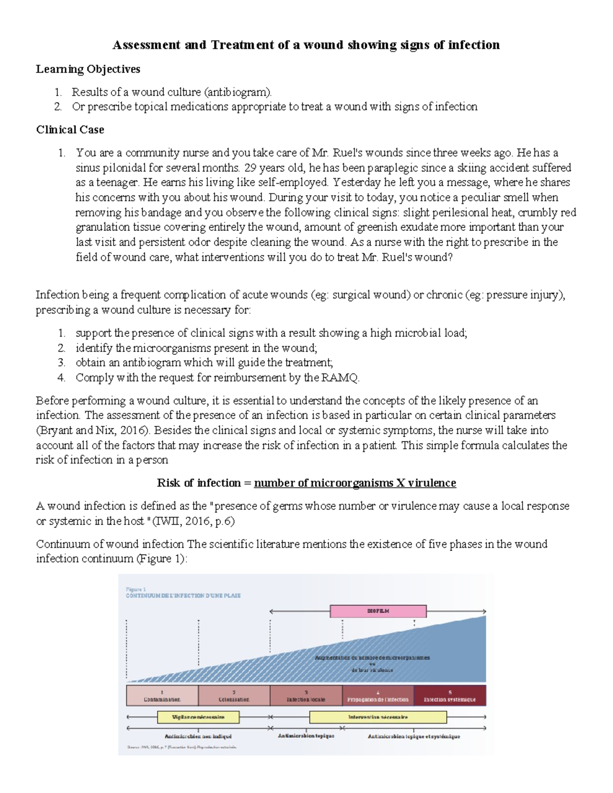 Assessment and Treatment of a Wound Showing Signs of Infection ...