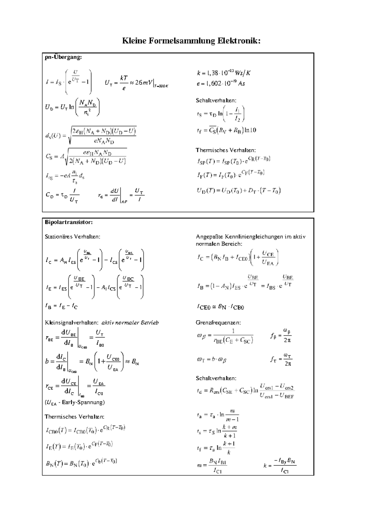 Kleine Formelsammlung Elektronik 2017 - Kleine Formelsammlung ...