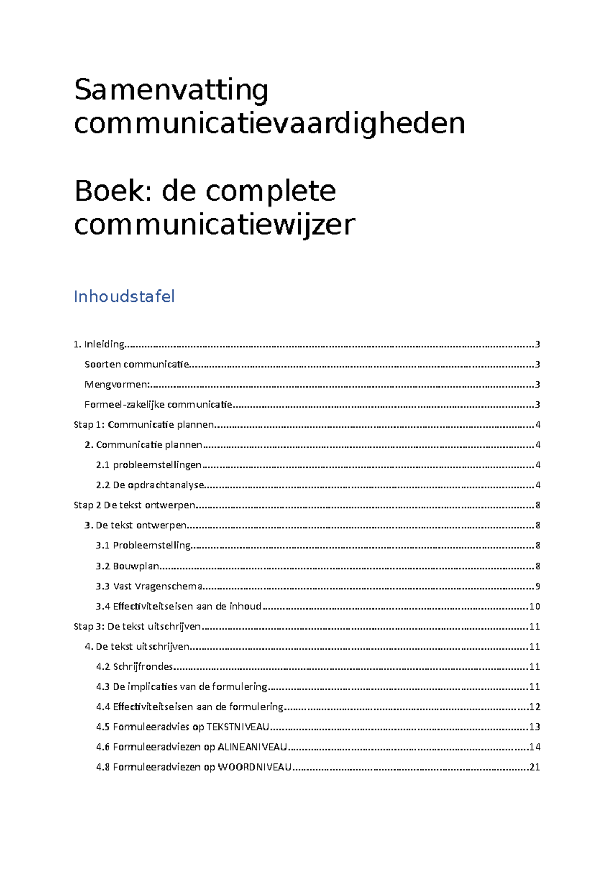 Samenvatting Communicatievaardigheden - Samenvatting ...