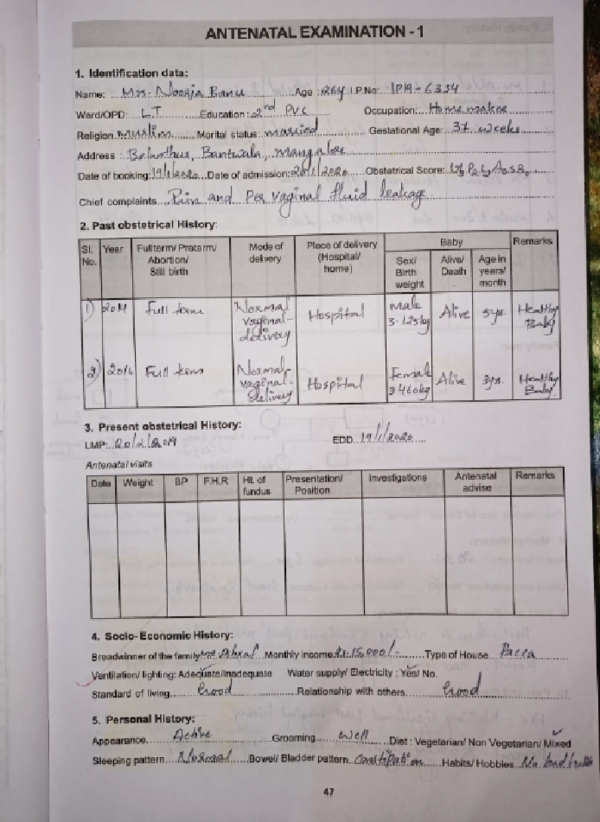 Antenatal Examination BSc NURSING Studocu