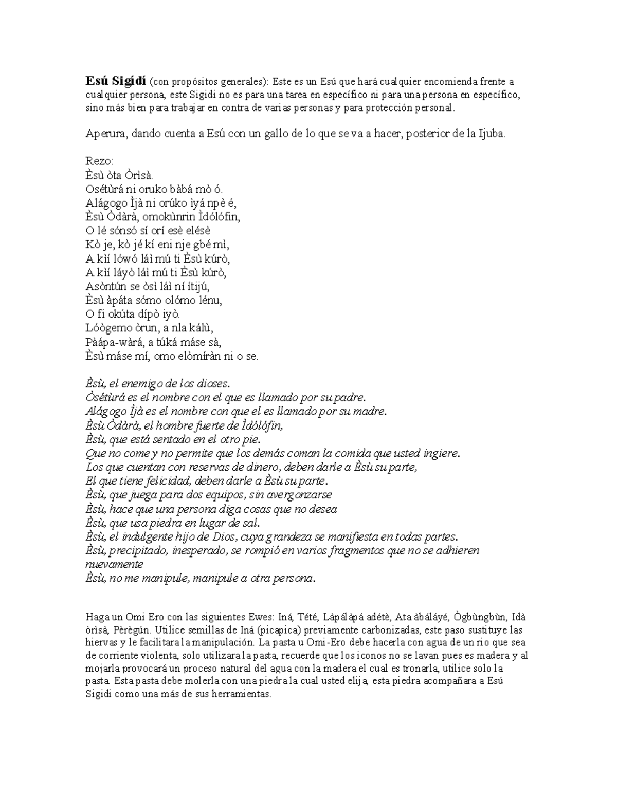 Esú Sigídí Madera - Sigidi - Esú Sigídí (con propósitos generales ...