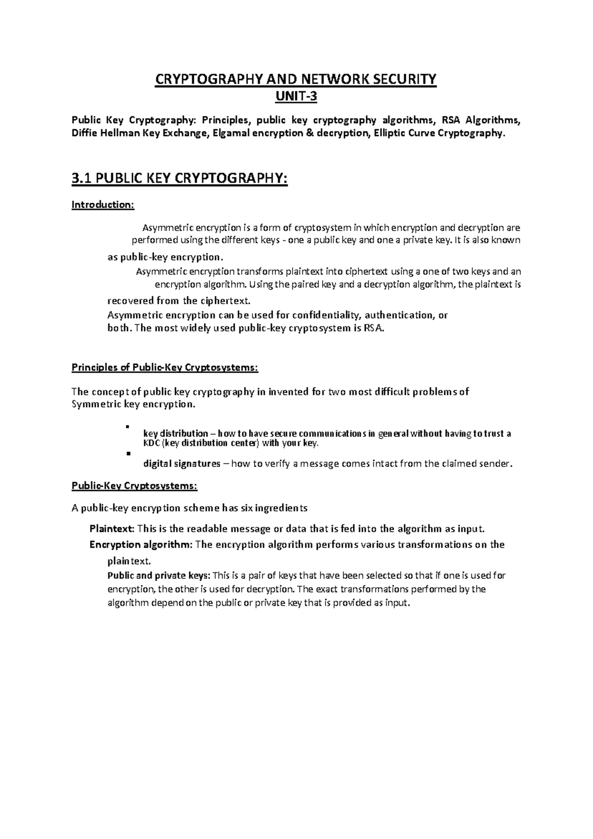 UNIT-3 Part-2 Notes CNS - CRYPTOGRAPHY AND NETWORK SECURITY UNIT ...