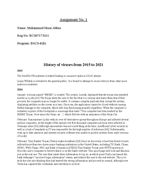 Assi 4 ANN - Assignment - Assignment No. 4 Name: Muhammad Musa Abbas ...