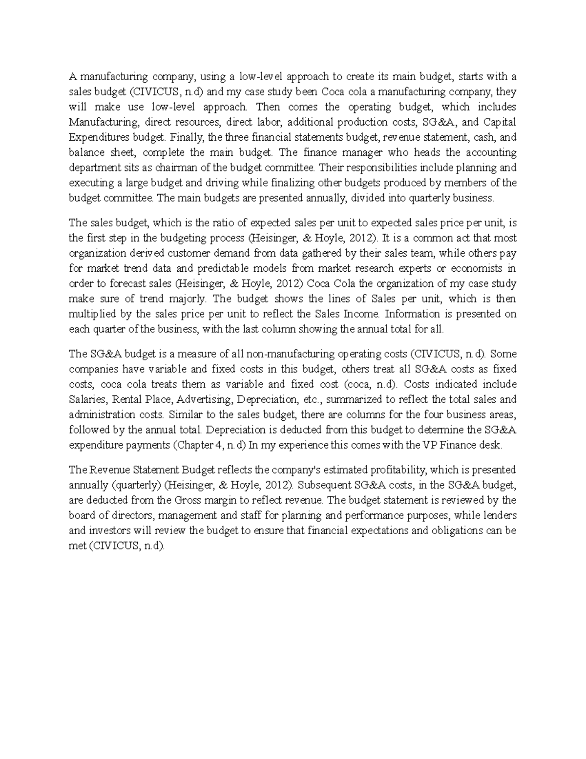 Recheal discussion 5 - A manufacturing company, using a low-level ...