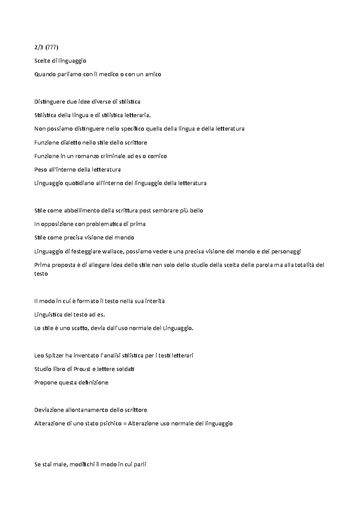 2 - appunti - 2/3 (???) Scelte di linguaggio Quando parliamo con il ...