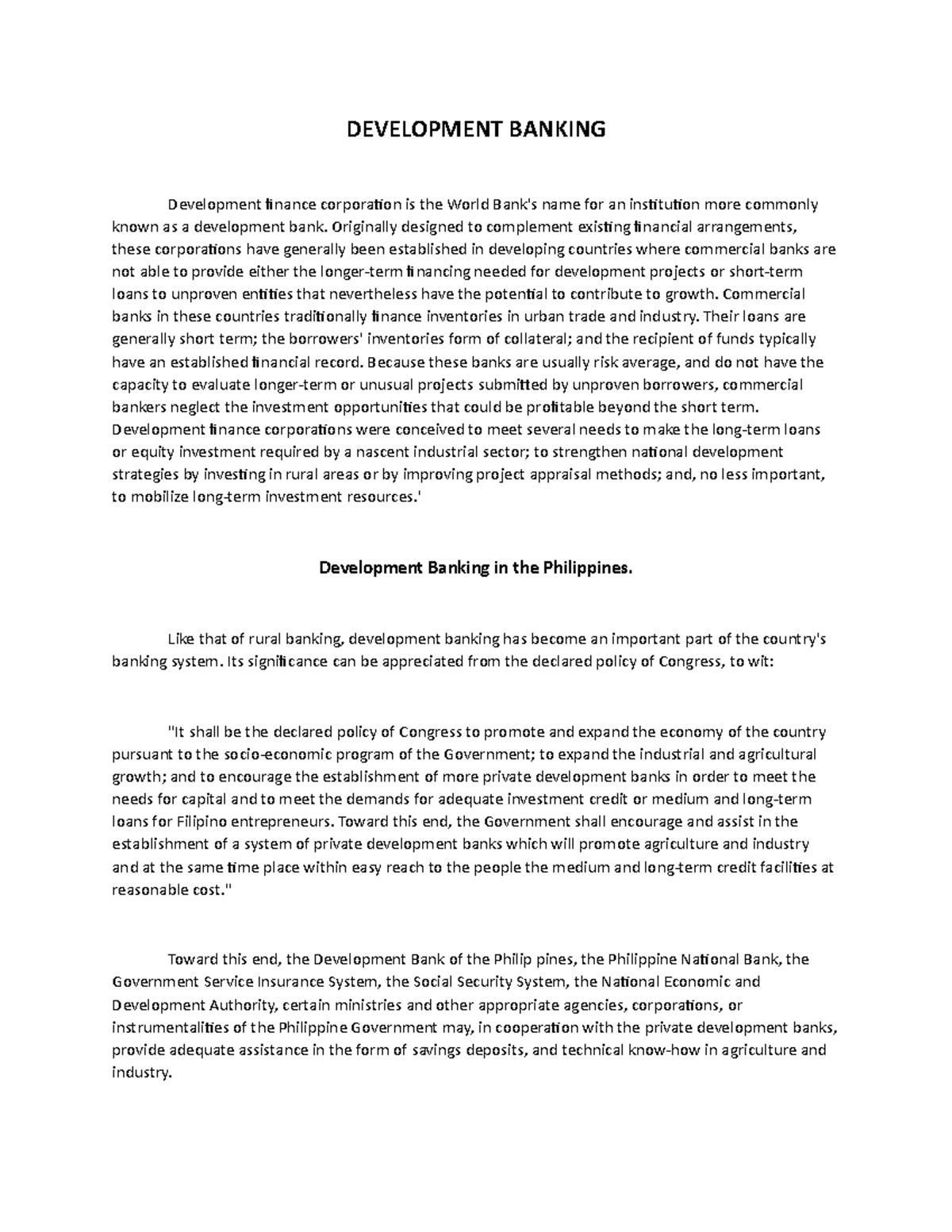 Development Banking - DEVELOPMENT BANKING Development finance ...