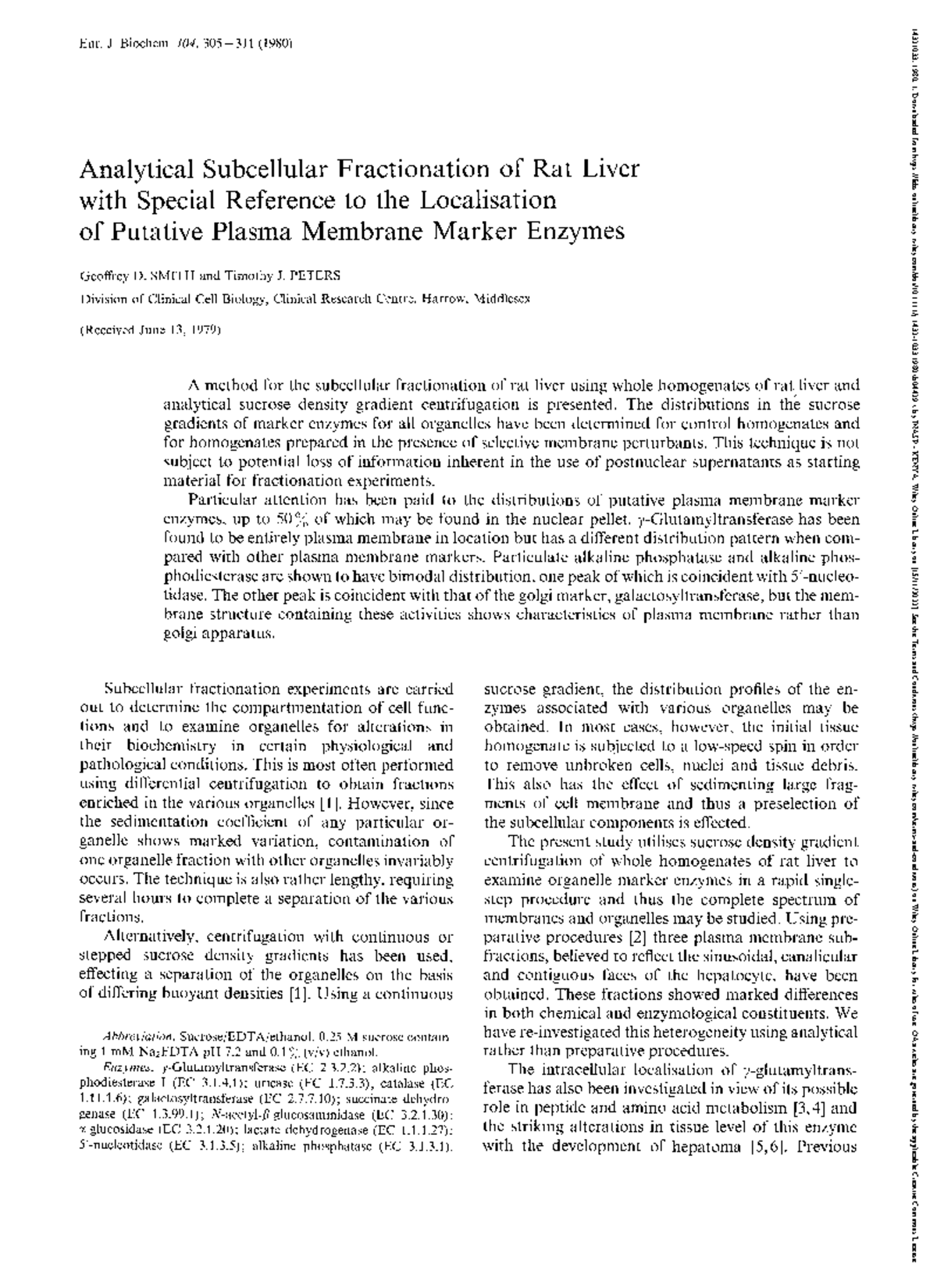 European Journal of Biochemistry - February 1980 - Smith - Analytical ...