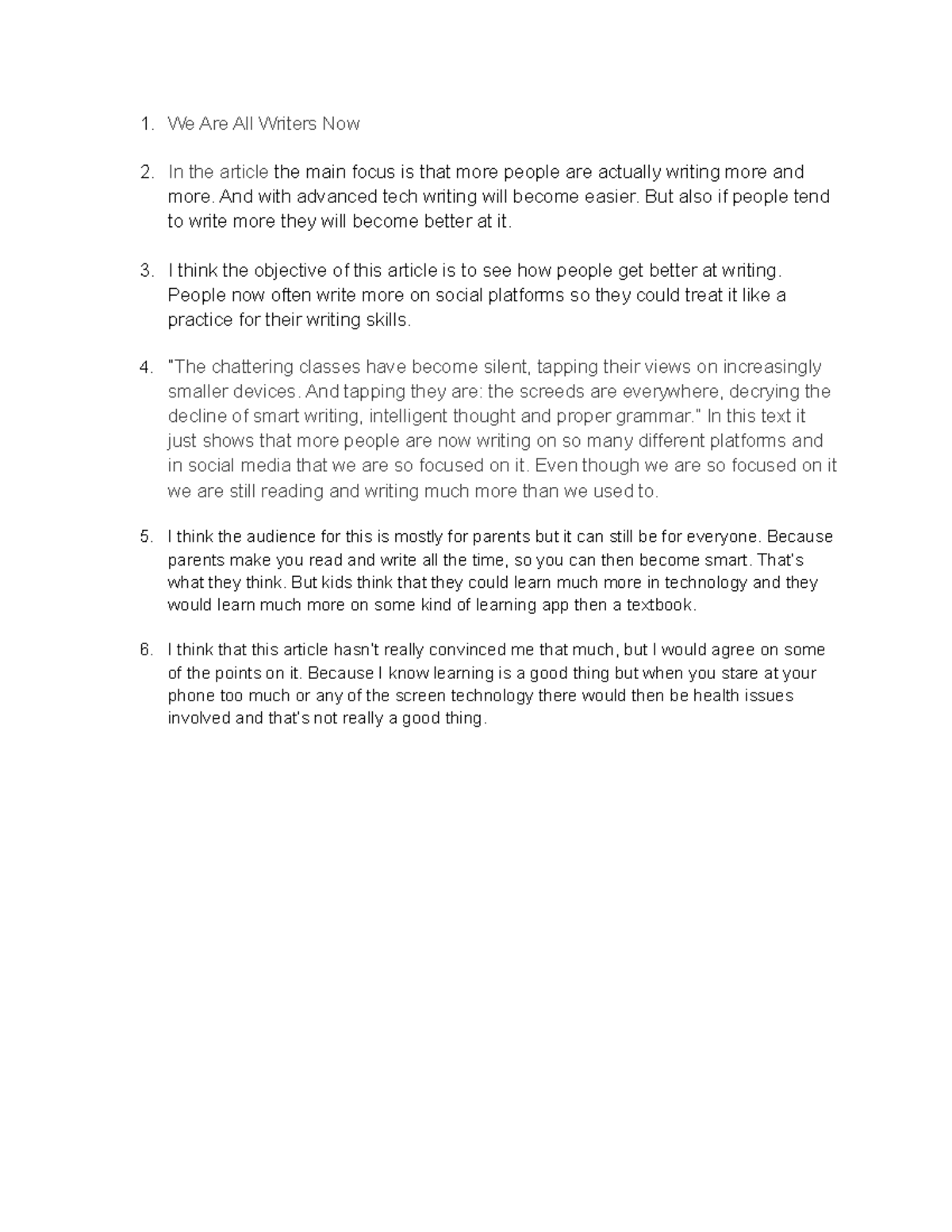 Wr 121 ass1gnment 3 - class CIS 122 notes - We Are All Writers Now In ...