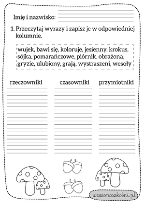 Sprawdzian rzeczownik i przymiotnik klasa 4 - Określ rodzaj podanych rzeczowników. Sala - - Studocu