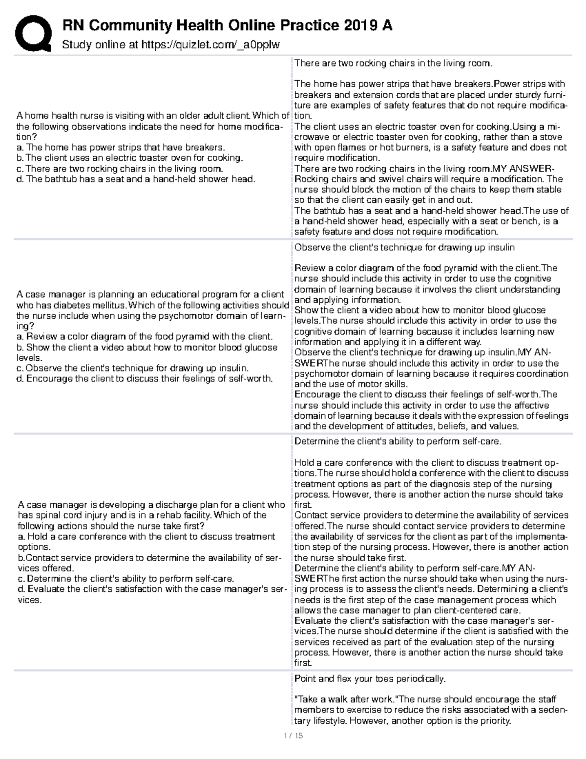 Community Health Online Practice 2019 A - Study online at quizlet ...