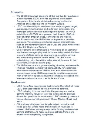 LEGO Group Marketing Analysis - Unit II Case Study – LEGO Group Phan Le ...