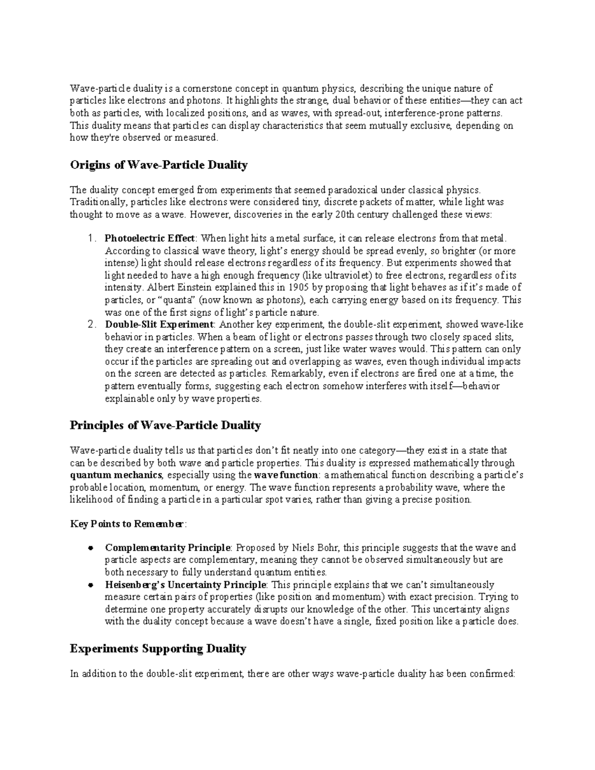Wave Particle Duality - Wave-particle duality is a cornerstone concept ...